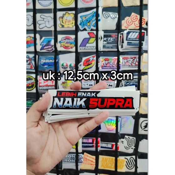 Jual sticker printing LEBIH ENAK NAIK SUPRA | Shopee Indonesia
