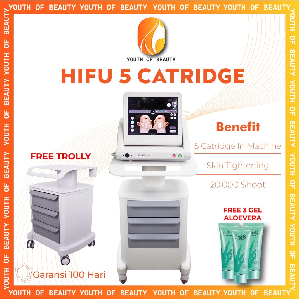 Jual Alat Meniruskan Wajah Hifu 5 Catridge Pelangsing Wajah Doubel Chin Free Troli | Shopee ...