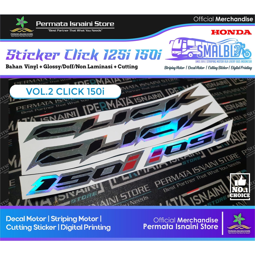 Jual Sticker Honda CLICK 125i 150i Hitam Hologram by PERMATA ISNAINI ...
