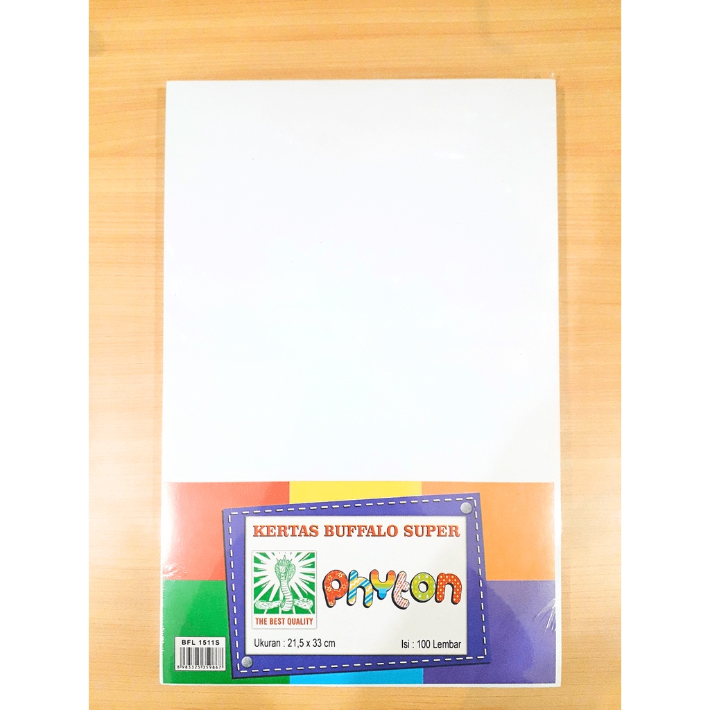 Jual Kertas Bufallo Polos / Kertas Cover Sampul PHYTON Putih 10 Pcs ...