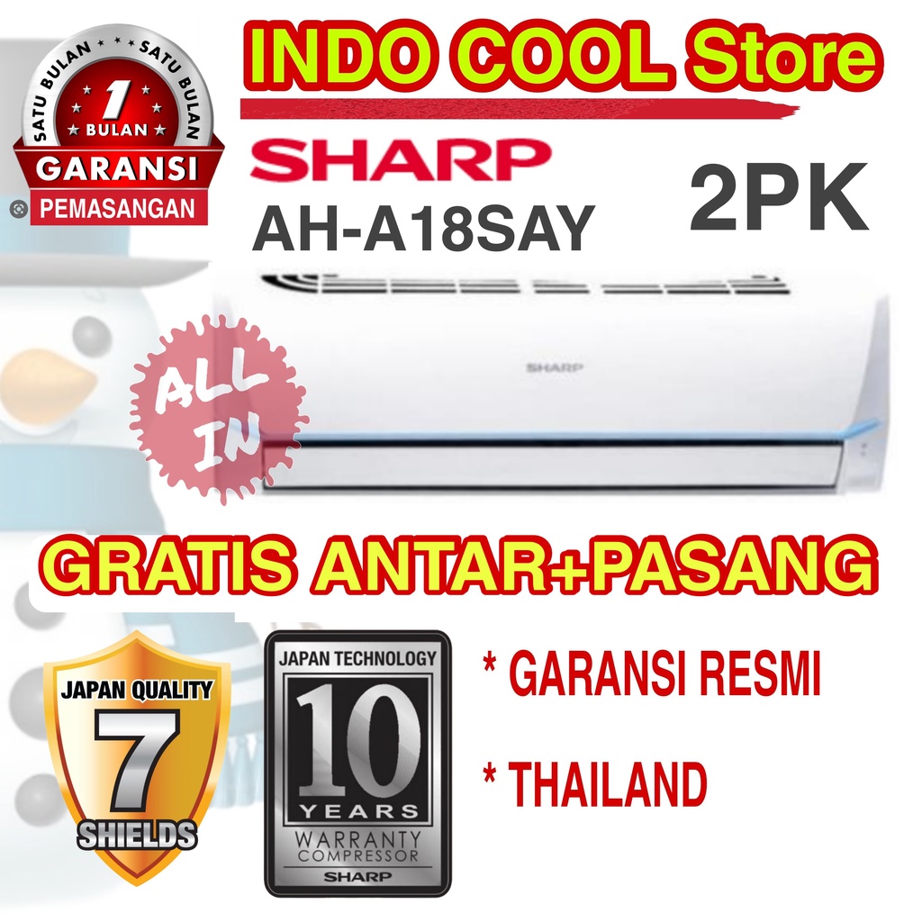 Jual Ac Sharp Split 2 PK AH-A18SAY Thailand | Shopee Indonesia