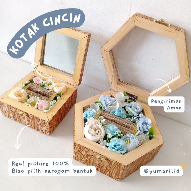 Jual Kotak Cincin Kayu Untuk Seserahan Mahar Pernikahan Atau Tunangan ...