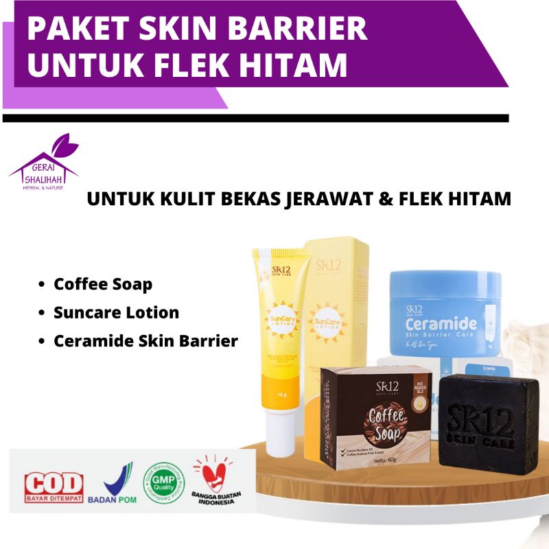 Jual Paket Skin barrier untuk Flek hitam Sabun kopi Sr12 flek hitam ...
