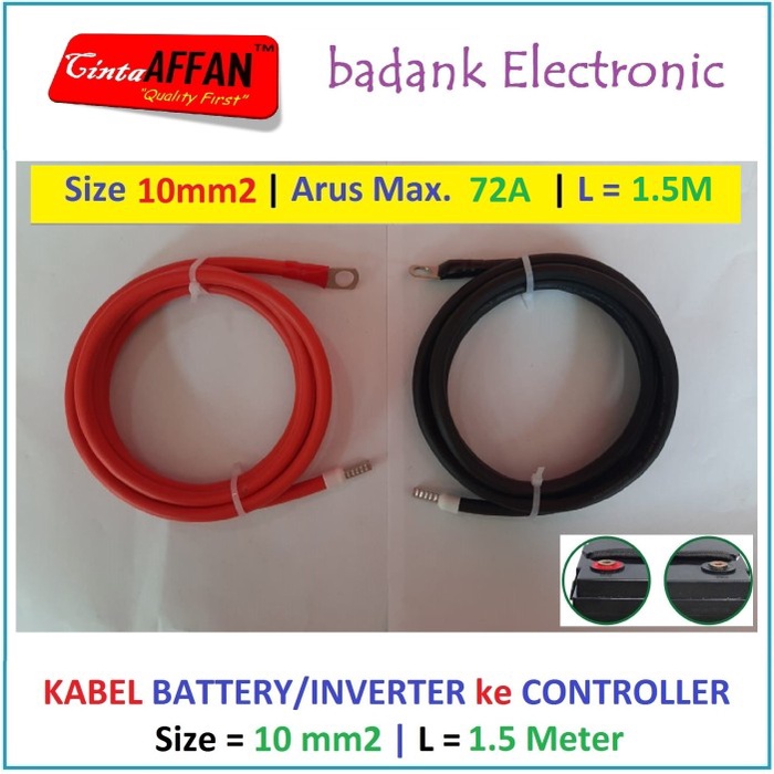 Jual Kabel 10 mm2 Inverter / Battery ke MCB / SCC Panel Surya L = 1.5 ...