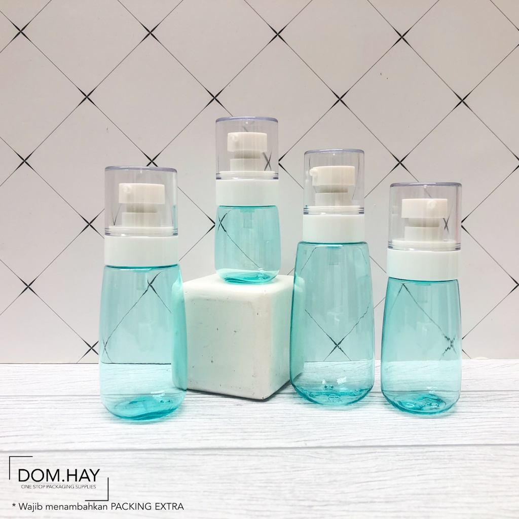 Jual Botol Pump Lotion Plastik PET Biru 30ml 60ml 80ml 100ml Shampoo ...