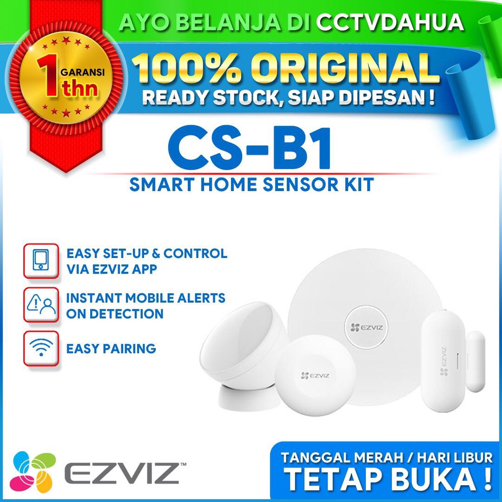 Jual EZVIZ CS-B1 4-PIECE SMART HOME ALARM SENSOR KIT WIRELESS GARANSI ...