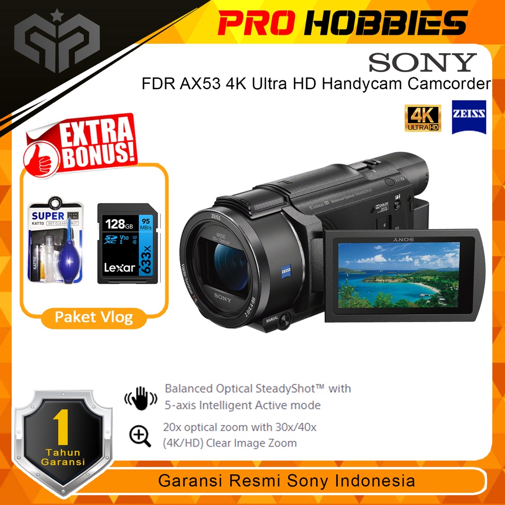 Jual Sony FDR AX53 4K Ultra HD Handycam Camcorder Ori | Shopee Indonesia