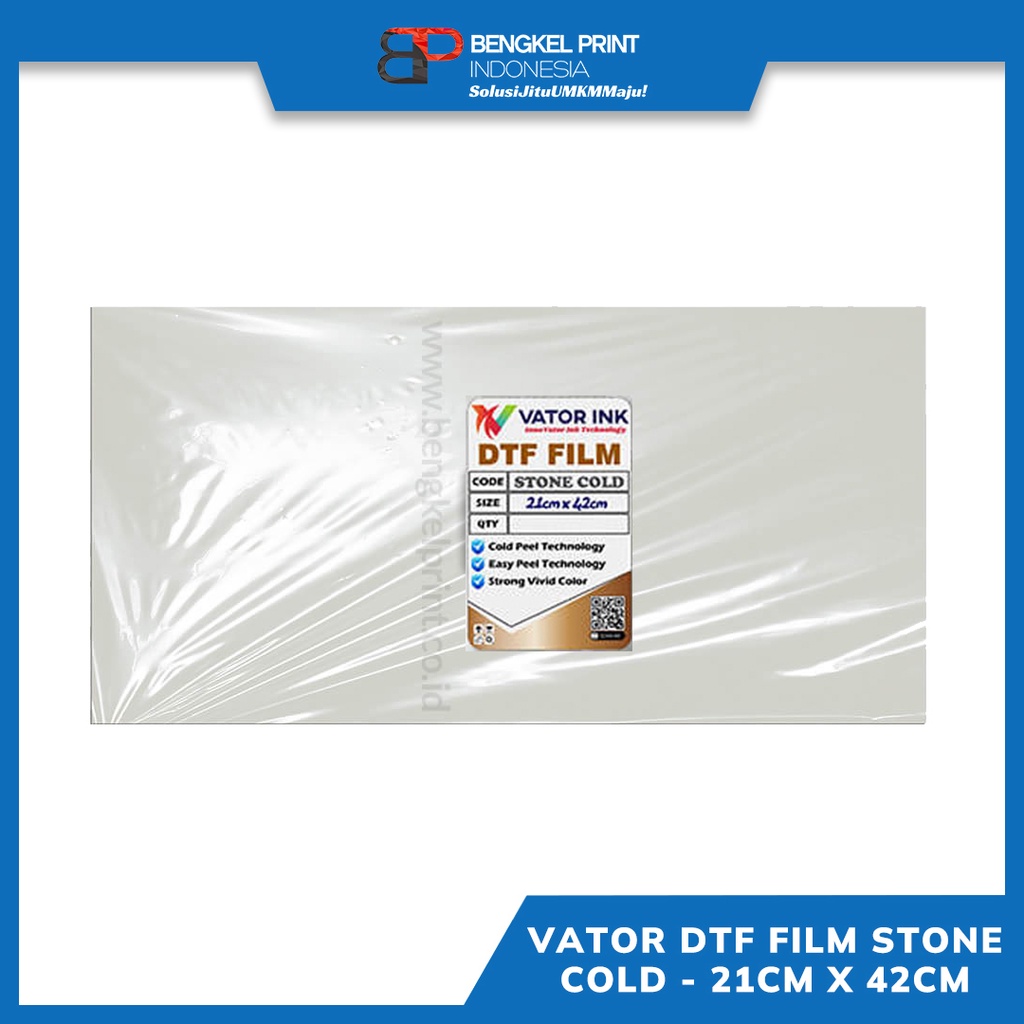 Jual PET FILM DTF VATOR STONE COLD 21CM x 42CM | 1 LEMBAR | EASY PEEL | PET FILM DTF VATOR ...