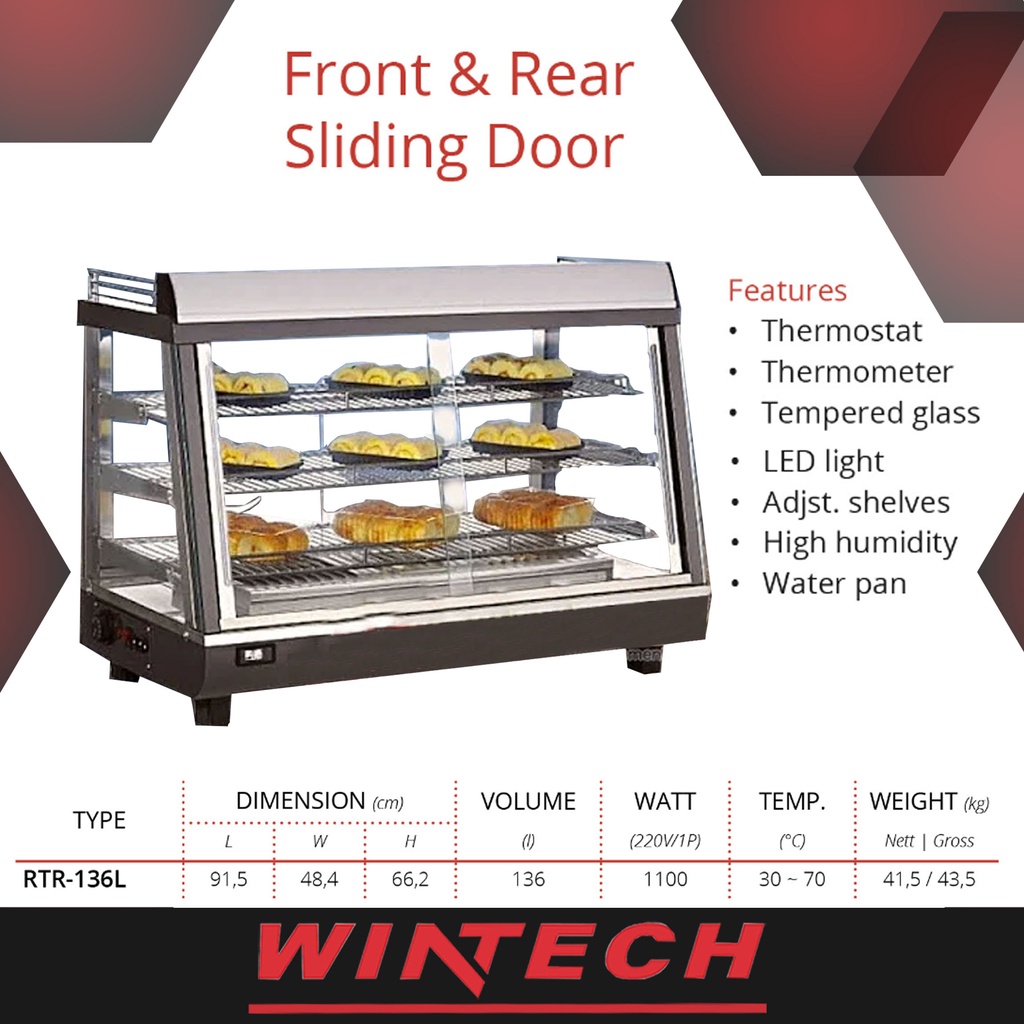 Jual GETRA SHOWCASE FOOD WARMER RTR-136L DISPLAY WARMER / KABINET ...