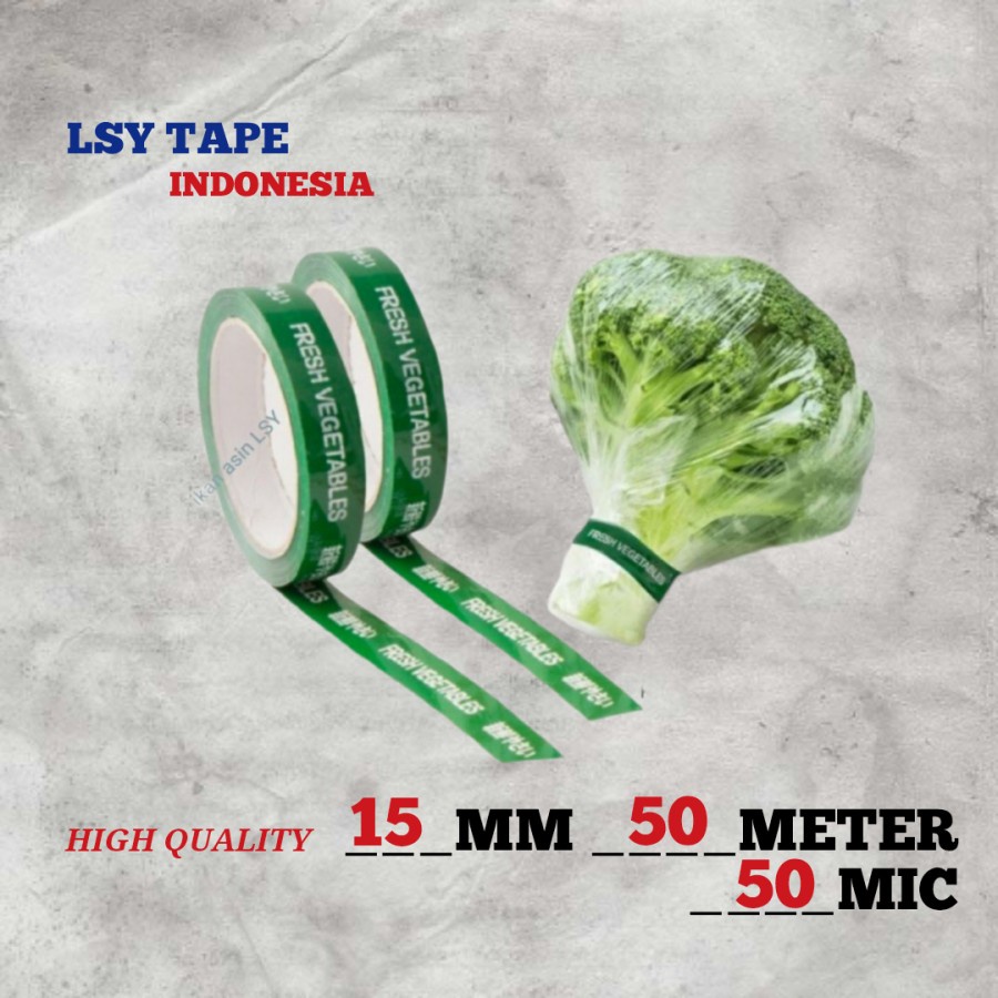Jual lakban sayur / isolasi fresh vegetables ( 15 mm x 50 m) | Shopee ...