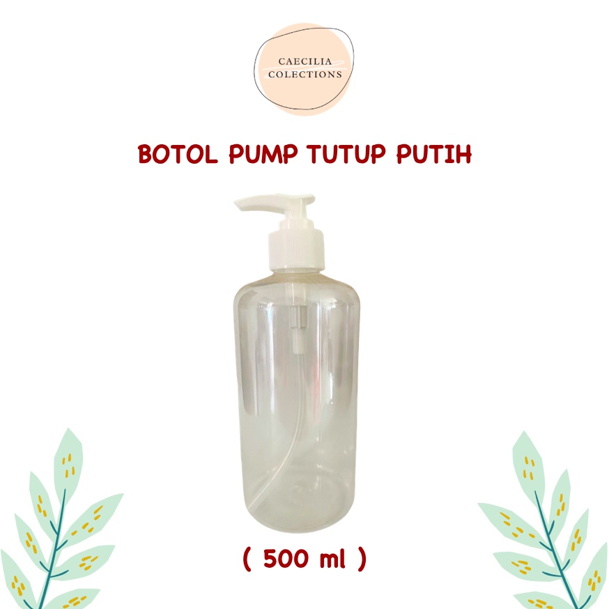 Jual CC Botol Pump / botol pompa tutup putih botol bening 500 ml ...