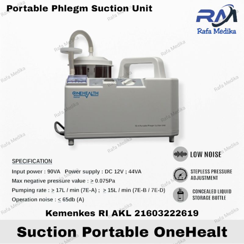 Jual Suction Pump Portable OneHealt 7E-A Portable Phlegm Suction Unit ...