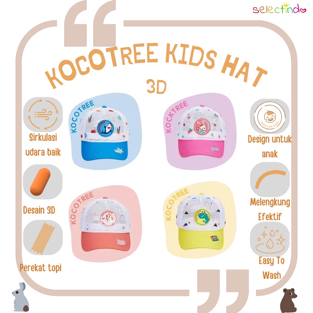 Jual Kocotree Topi Anak / Kids Baseball Cap / Sinar UV / Unicorn / Hiu ...
