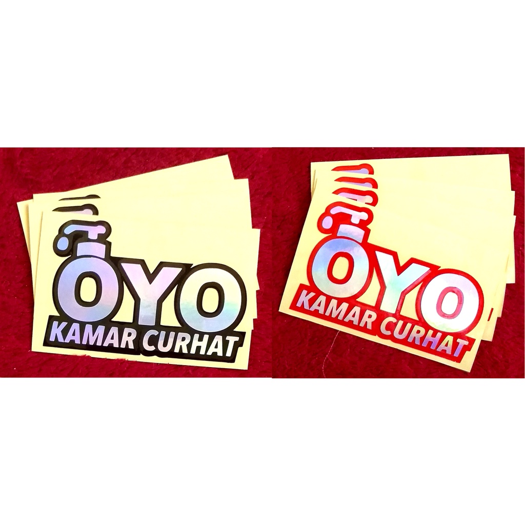 Jual Stiker logo OYO kamar curhat, sticker OYO | Shopee Indonesia