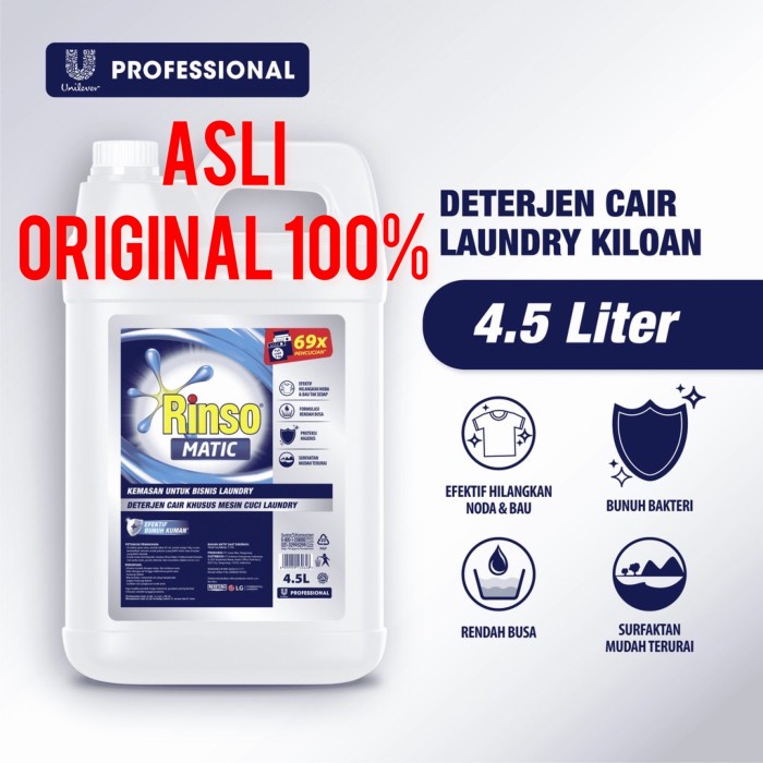 Jual Dete Sabun Rinso Matic Professional Detergen Cair Laundry Kiloan ...
