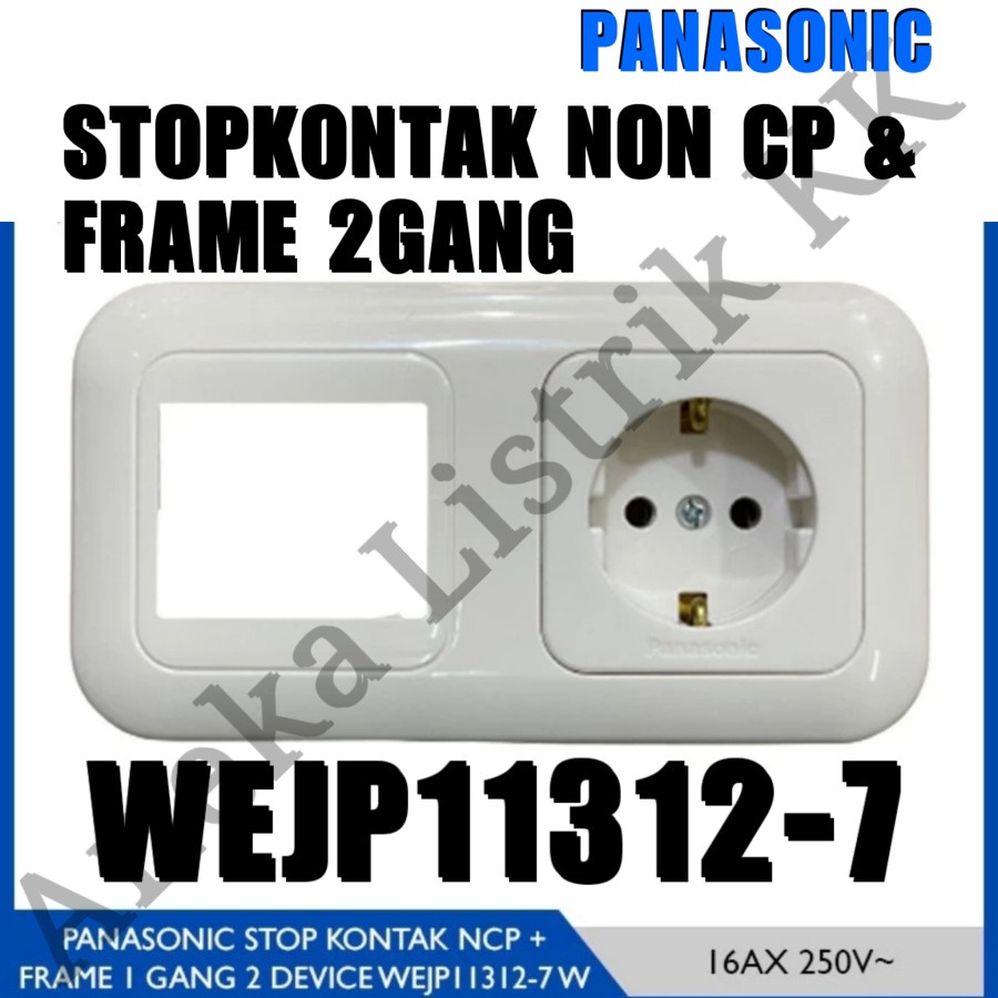 Jual PANASONIC WIDE WEJP11312-7 STOPKONTAK NON CP NCP + FRAME WEJP ...