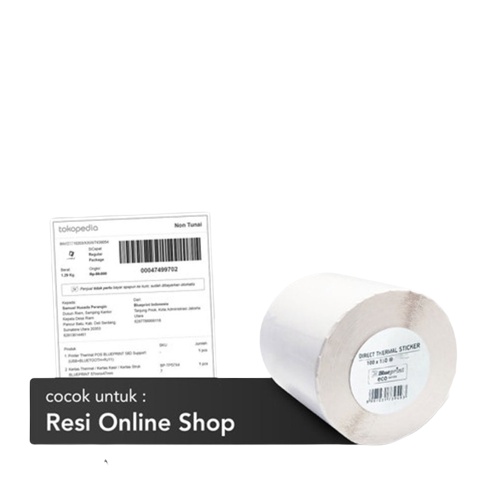 Jual KERTAS THERMAL STIKER LABEL RESI 100x150 BLUEPRINT ECO @500 Pcs ...