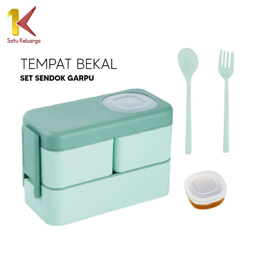 Jual Satu Keluarga Kotak Makan 2 Tingkat 1050ML Ada Sauce Cup C779 ...