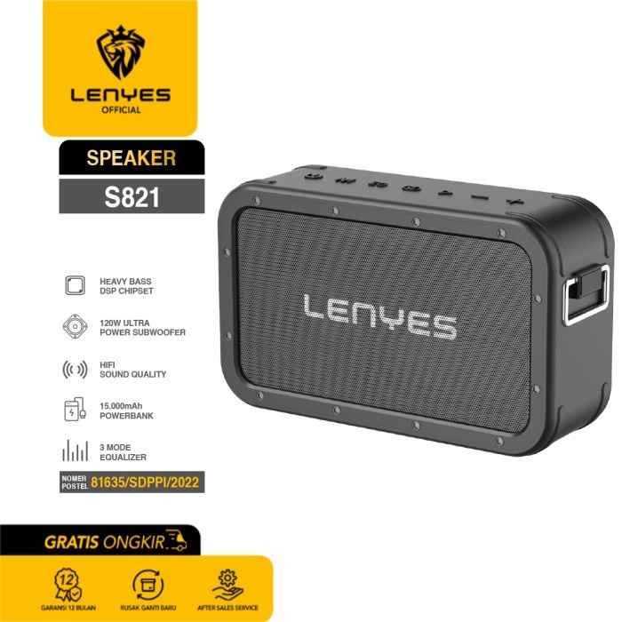 Jual Lenyes Speaker S821 Wireless Bluetooth Speaker Waterproof 120W DSP ...