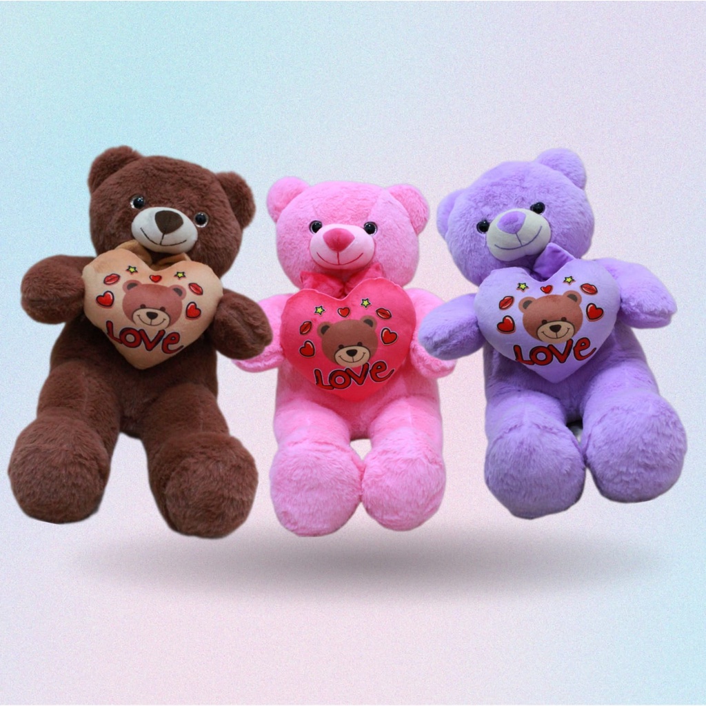 Jual CBT Boneka Teddy Bear Love Printing Super Cute Ukuran XL | Shopee ...