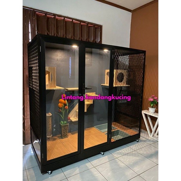 Jual Kandang Kucing Cat Aquarium Aluminium Minimalis Kandang Kucing ...