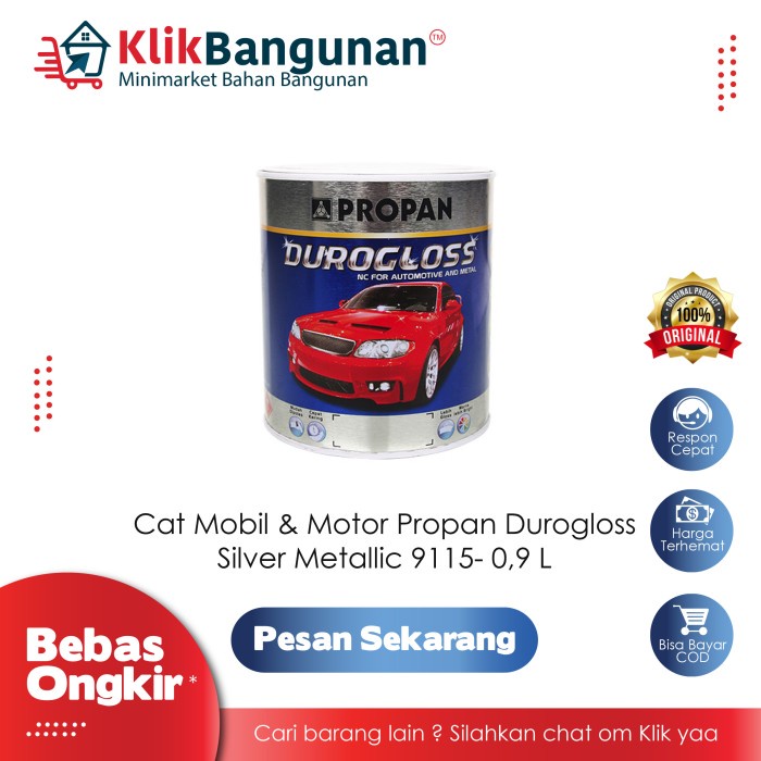 Jual CAT BESI / KAYU PROPAN DUROGLOSS SILVER METALLIC 9115- 0,9 L ...