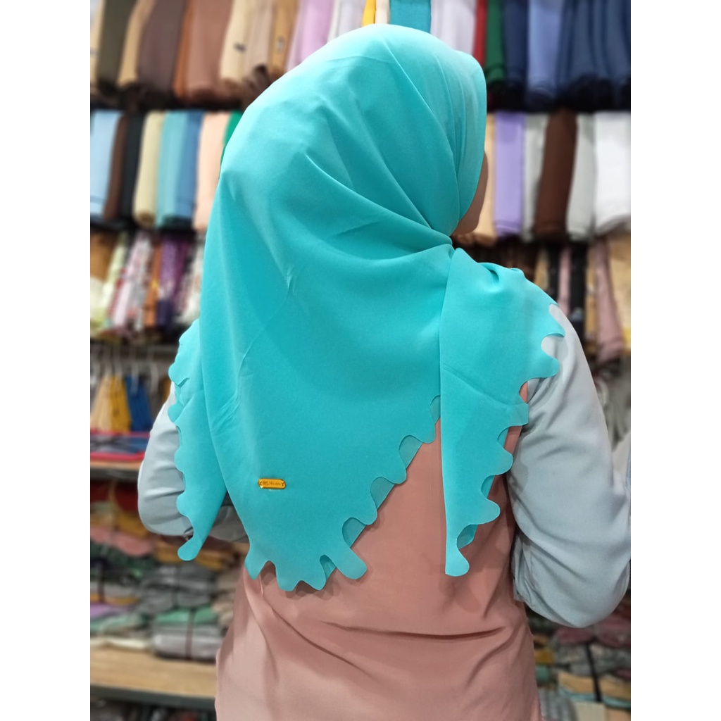 Jual [fafihijab] Rs Hijab Segiempat Hijab Kening Laser Cut Jari Ready