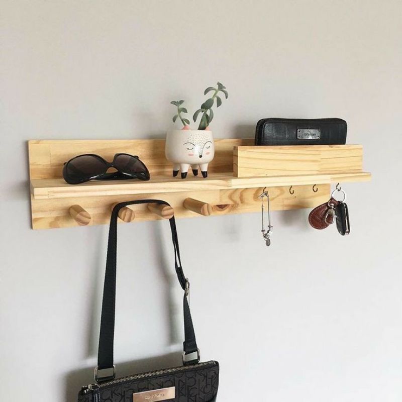 Jual Rak dinding Gantungan Kunci Kayu Minimalis/Rak gantungan kunci ...