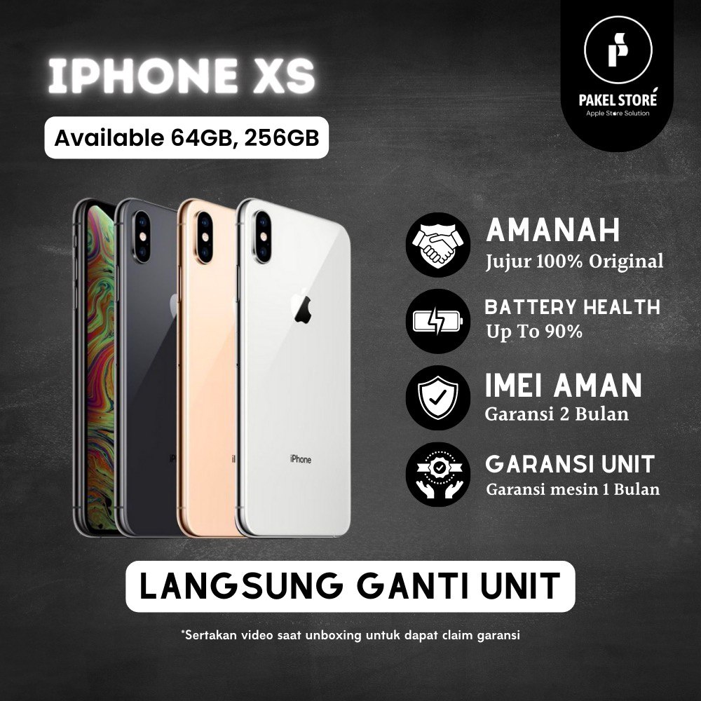 Jual IPHONE XS 64GB / 256GB SECOND INTERNASIONAL LIKE NEW ORIGINAL FULLSET MURAH GARANSI IMEI ...