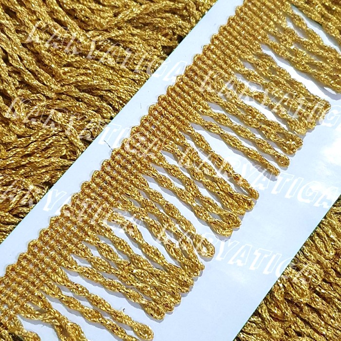 Jual Renda Rumbai Tambang 1.5 Inch - Emas (17 Yard) | Shopee Indonesia