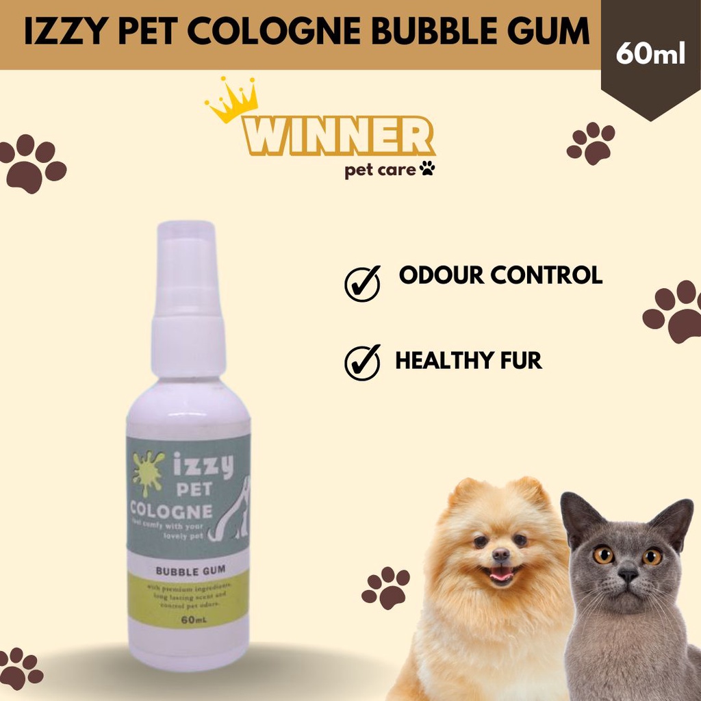 Jual Izzy Pet Cologne Kucing Anjing Wangi Bubble Gum 60ml | Shopee ...