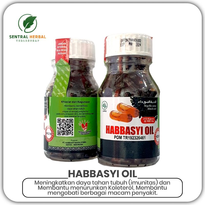 Jual Habbasyi Oil Kapsul Minyak Habbatussauda Isi 100 Dan 210 Kapsul ...