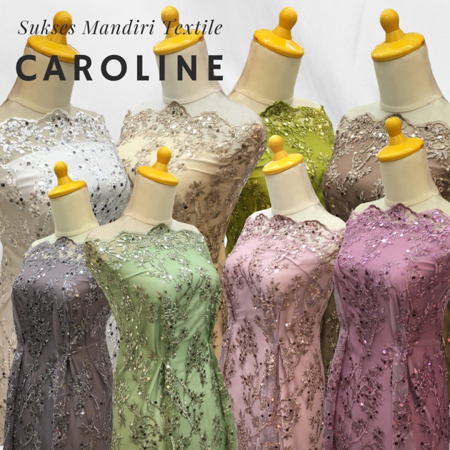 Jual [CAROLINE] Brukat Tile Payet Sequin Warna Gold Milo Dusty Pink ...