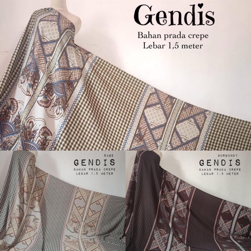 Jual KAIN MOTIF GENDIS BAHAN PRRADA CREPE | Shopee Indonesia