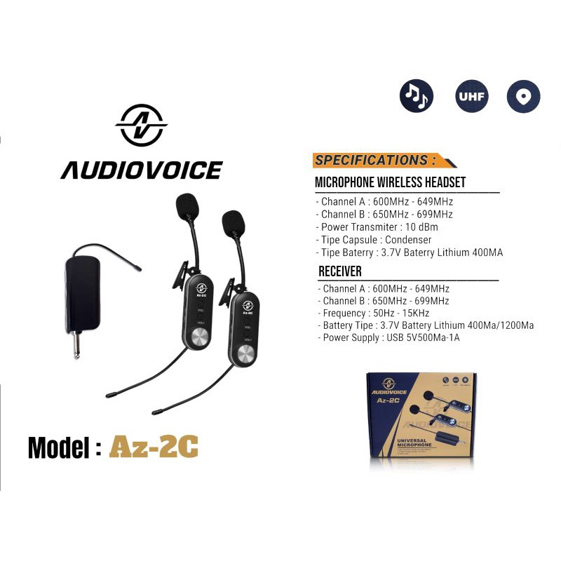 Jual MIC WIRELESS AUDIO VOICE AZ-1C AZ-1H AZ-2C AZ-2H BEST QUALITY ...