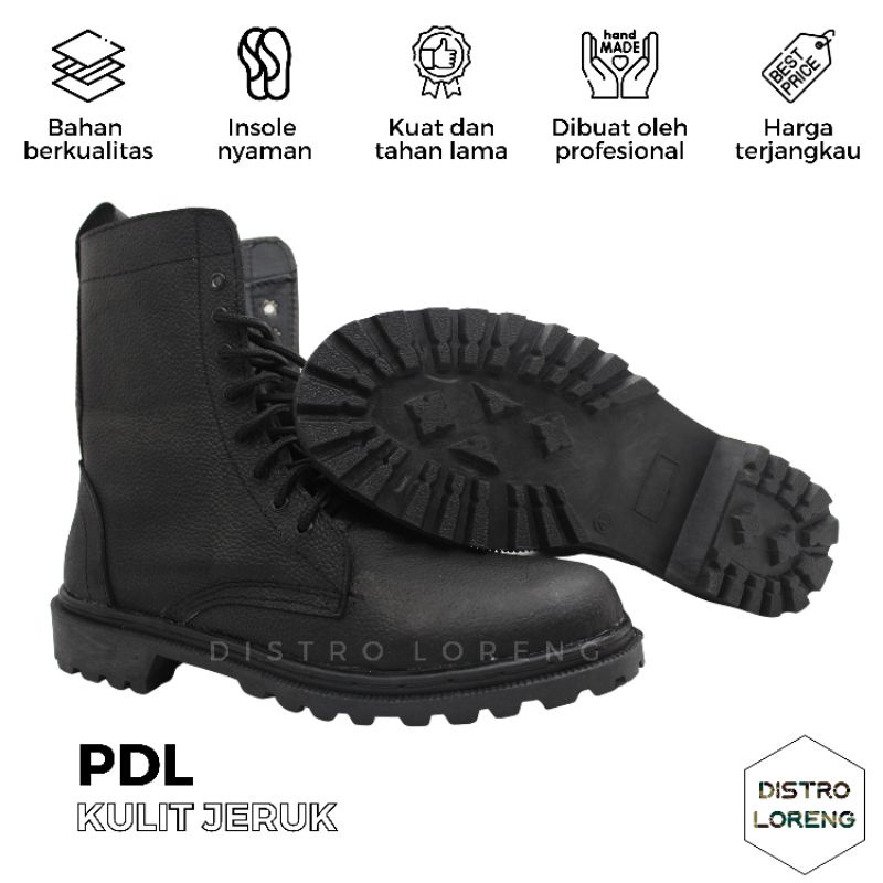 Jual Sepatu PDL Kulit Jeruk Polisi TNI Linmas Satpam Security ...