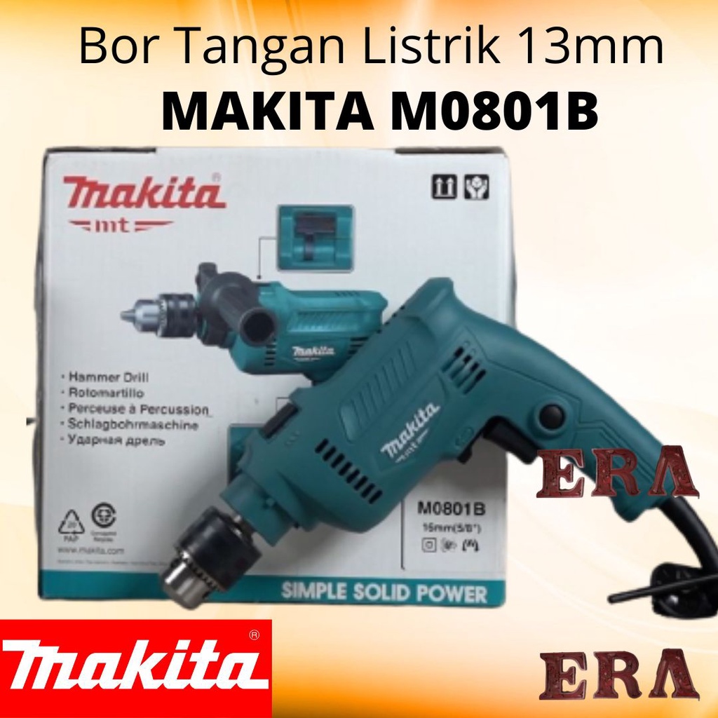 Jual MAKITA - Bor Tangan Listrik M0801B 13MM Mesin Bor Kayu Besi Drill ...