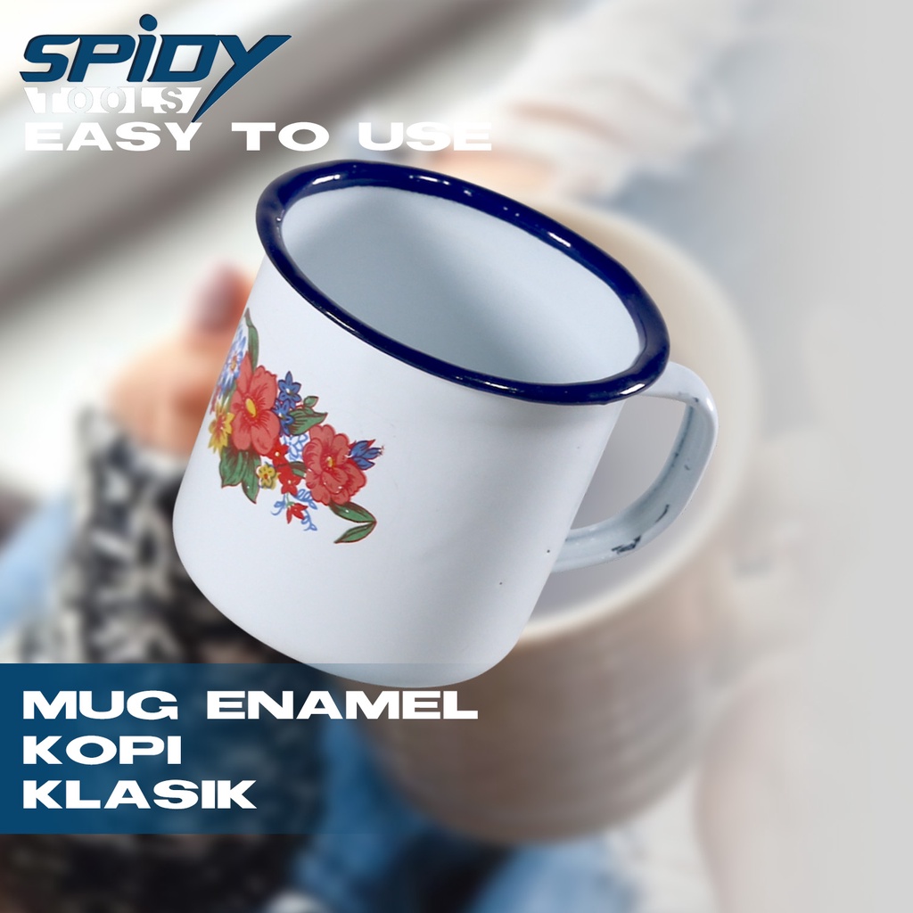 Jual Cangkir Enamel Kopi 7cm Mug Teh Gelas Putih Minuman Klasik Minuman ...