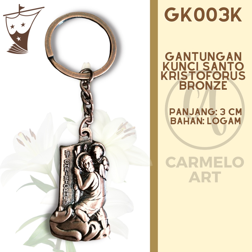 Jual Gantungan Kunci Santo Kristoforus Bronze | Shopee Indonesia