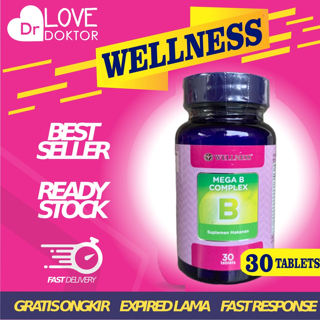 Jual WELLNESS MEGA B COMPLEX VITAMIN VIT B METABOLISME ANTI STRESS RASA ...