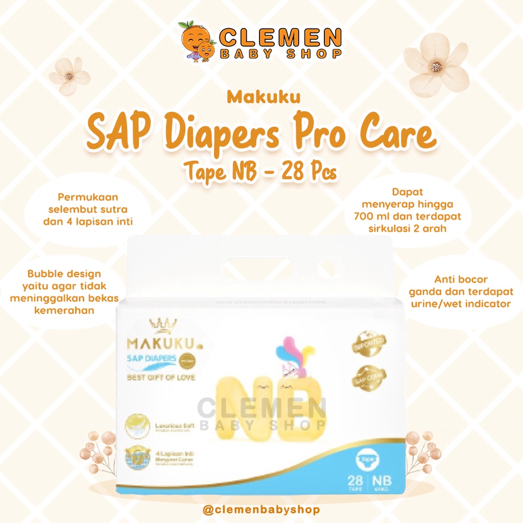 Jual Makuku SAP Diapers Pro Care Tape/Pants (Popok Bayi) | Shopee Indonesia