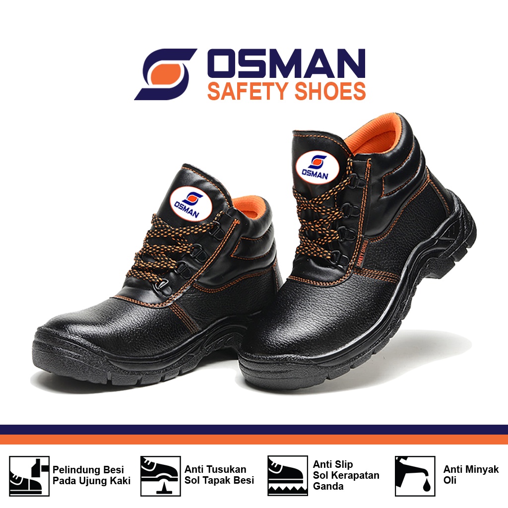 Jual Sepatu Safety OSMAN Safety Shoes Mid Cut Ujung Besi Tipe OS-903 ...