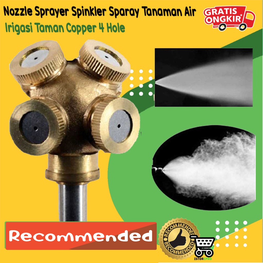 Jual Nozzle Sprayer Spinkler Sparay Tanaman Air Irigasi Taman Copper 4 Hole | Shopee Indonesia