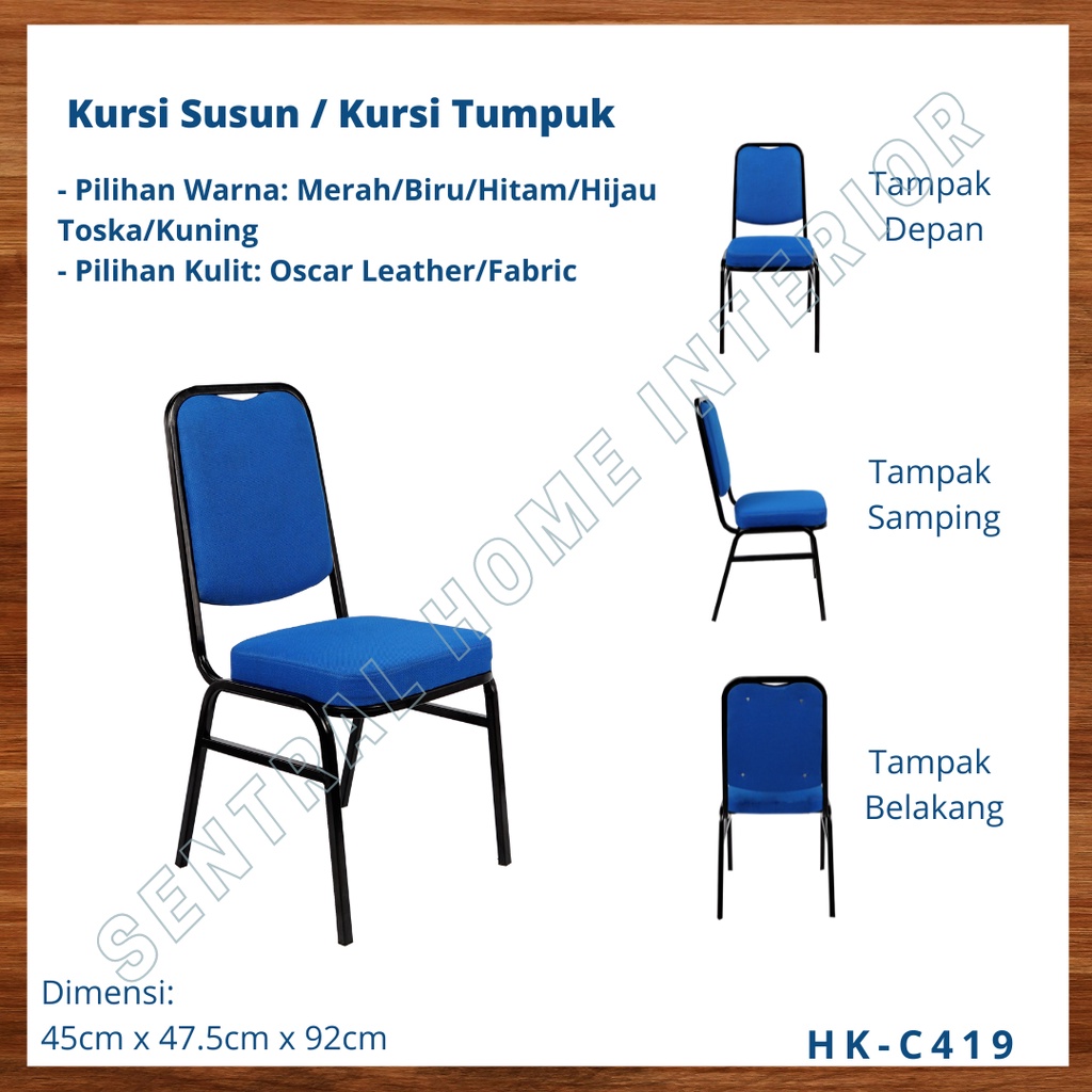 Jual Kursi Bangku Susun/Tumpuk/Aula - Kaki Coating Hitam | HK-C419 | Shopee Indonesia