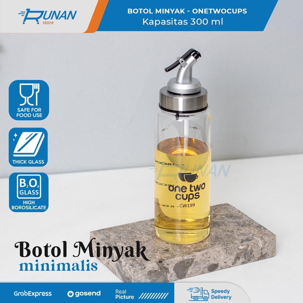 Jual Botol Minyak 300ml Olive Oil Can Pourer Dispenser Glass Kaca 350 ...