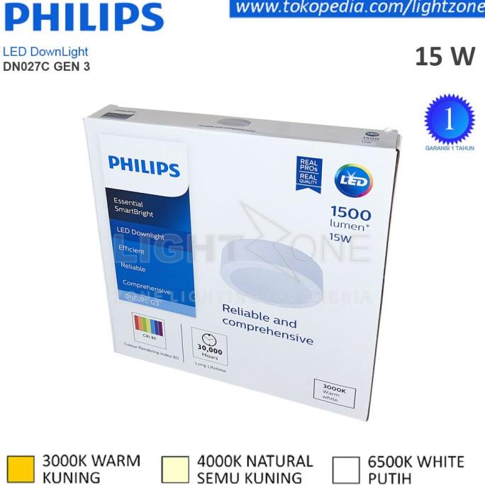 Jual Lampu Downlight LED Outbow Philips DN027C LED15 Gen 3 15W 15 Watt ...