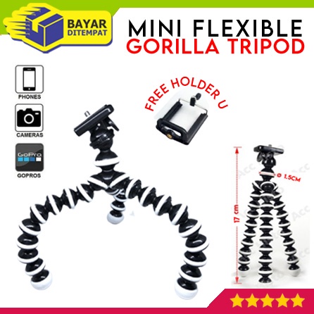 Jual Tripod MINI Gorilla Free U Holder HP Pod Universal Tripot Flexible Gorila | Shopee Indonesia