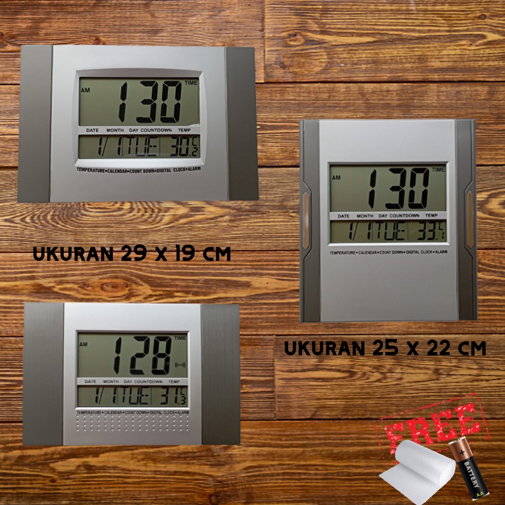 Jual Jam Dinding LED Meja Digital Fitur Suhu Alarm Tanggal Bulan Hari ...