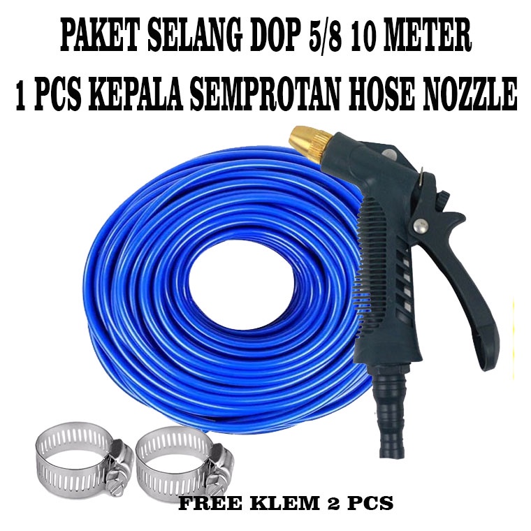 Jual PAKET SEMPROTAN SELANG AIR DOP 5/8 10 METER / WATERGUN JET SPRAY ...
