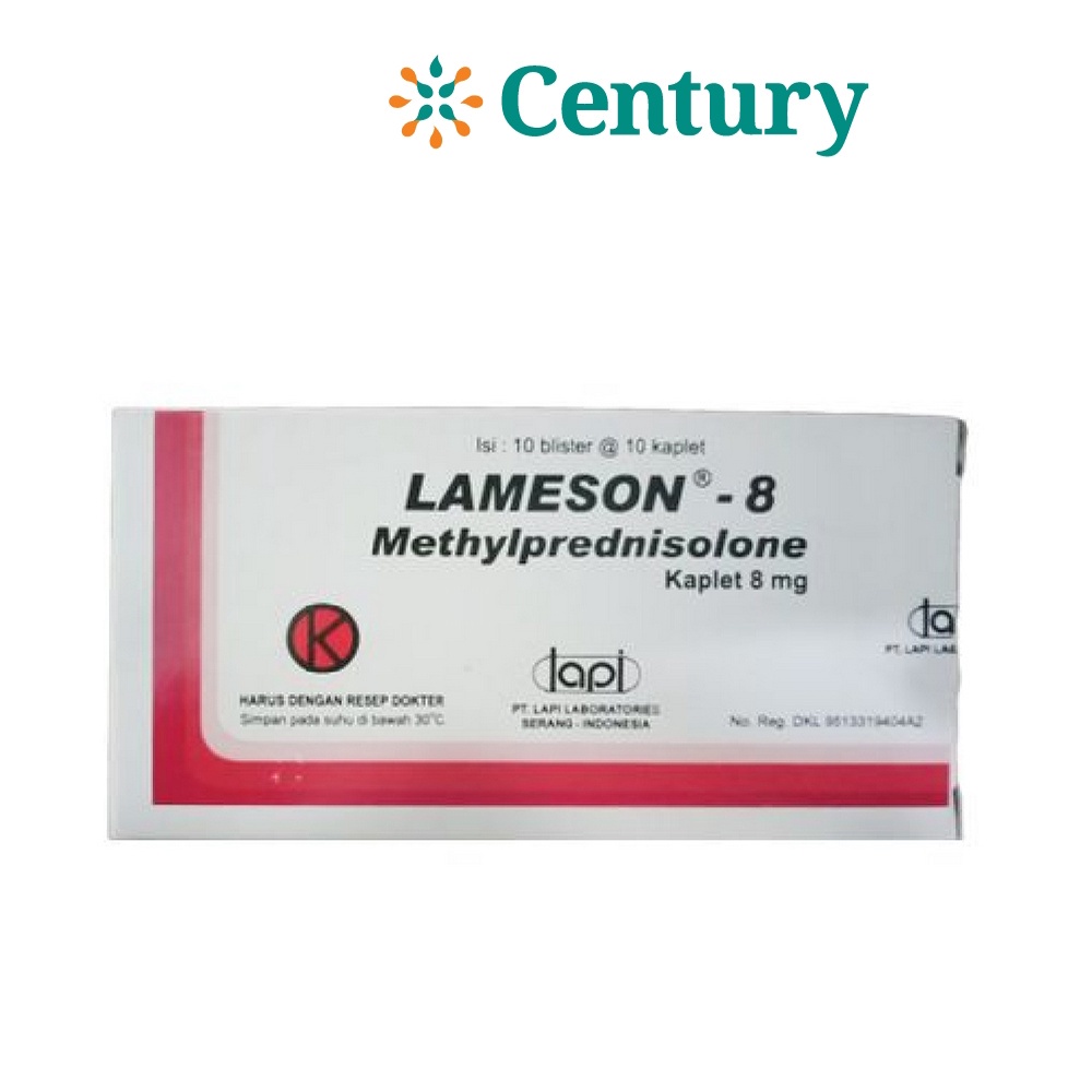 Jual LAMESON 8 MG 1 STRIP 10 TABLET/METHYLPREDNISOLONE/ANTI INFLAMASI ...